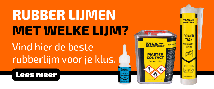 Rubber lijmen op hout, beton, metaal of kunststof met deze lijm